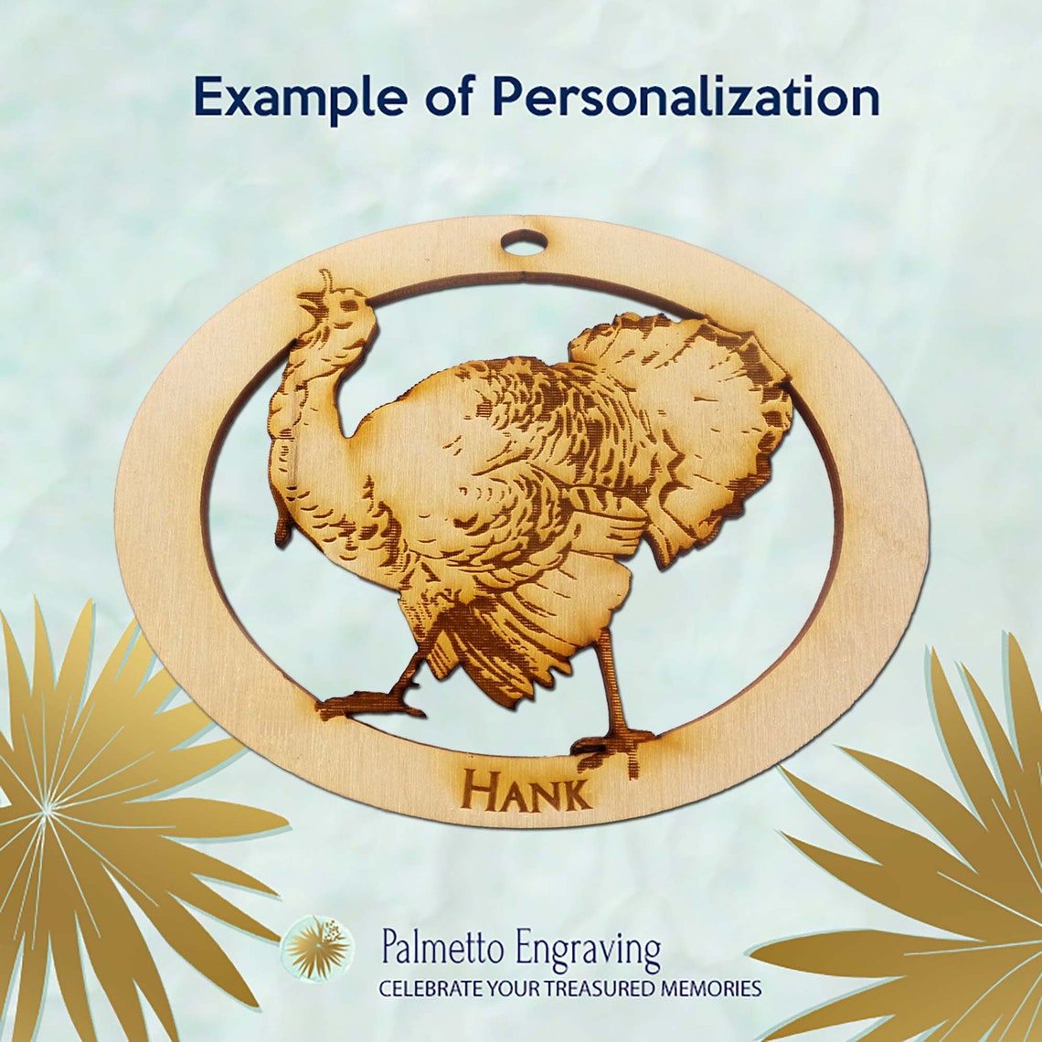 Personalized Turkey Ornament - Turkey Christmas Ornaments - Turkey Gift ...