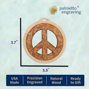 Personalized Peace Sign Ornament - Peace Sign Gift - Peace Sign Decor ...