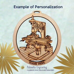Personalized Metal Milling Machine Ornament | Gifts for Machinists ...