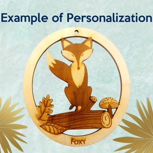 Personalized Fox Ornament, Unique Fox Christmas Ornament, Handmade Fox ...