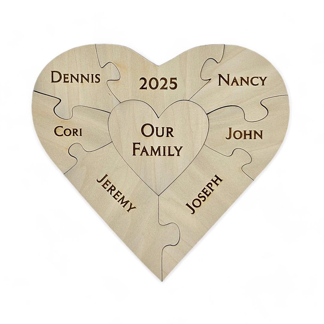 Custom Family Wooden Heart Puzzle - Family Unity Puzzle - Pregnancy ...