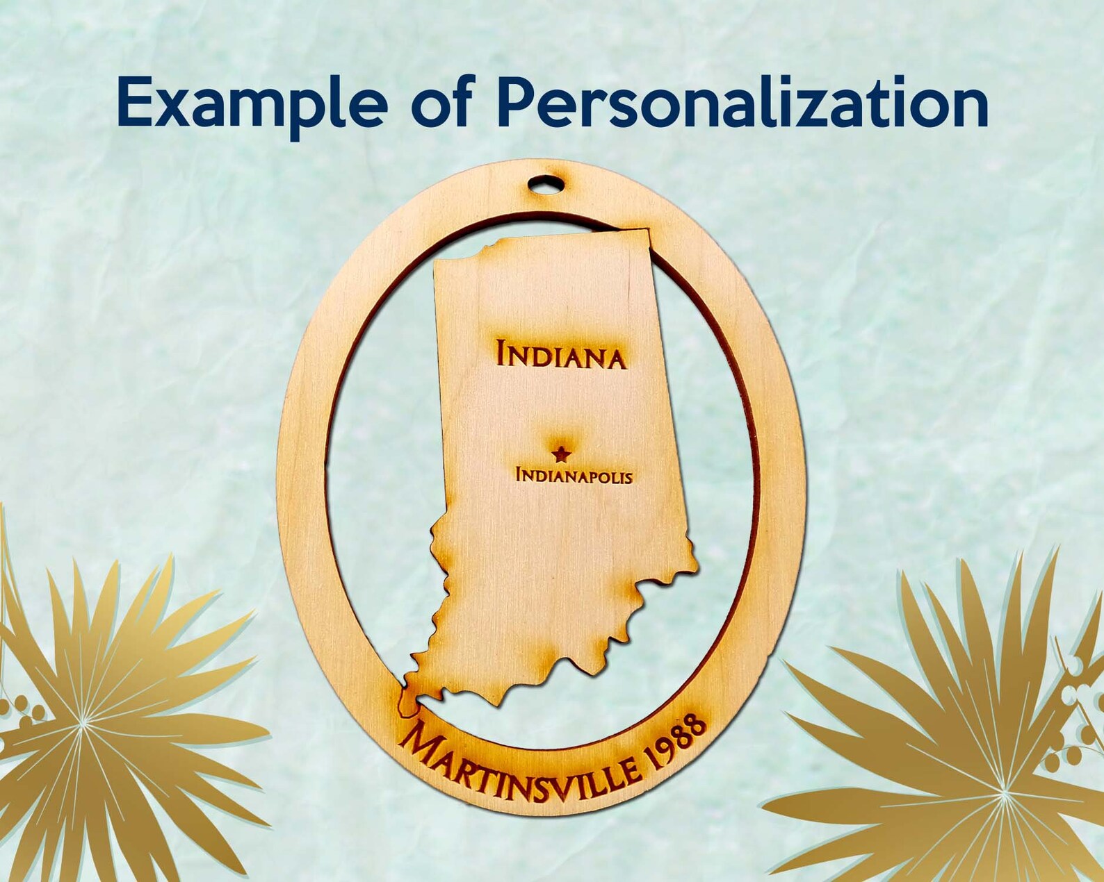 Personalized Indiana Ornament State of Indiana Ornament | Etsy