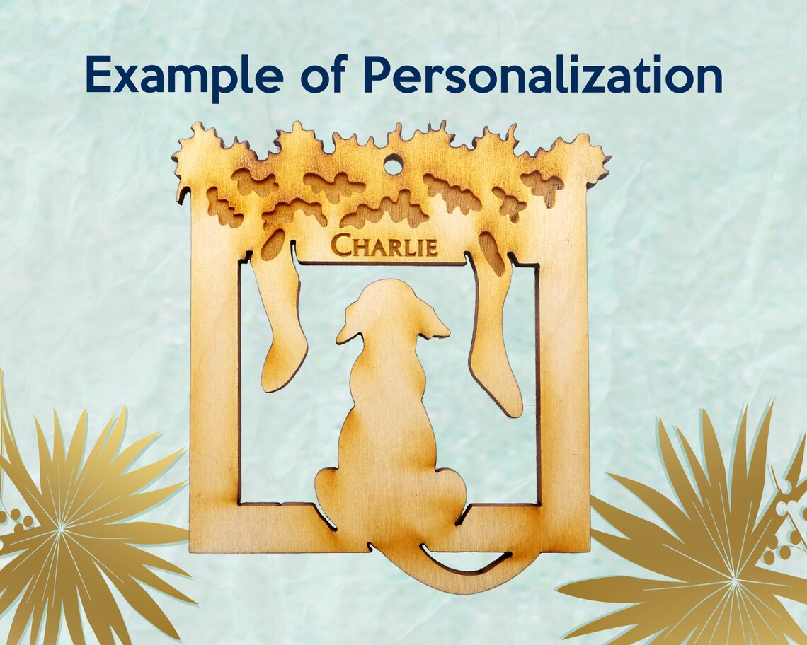 Personalized Dog at the Fireplace Ornament Christmas Dog | Etsy