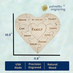 Custom Family Wooden Heart Puzzle - Family Unity Puzzle - Pregnancy ...
