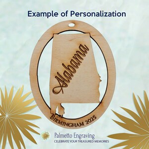 Personalized Alabama Ornament - Alabama State Ornaments - Alabama ...