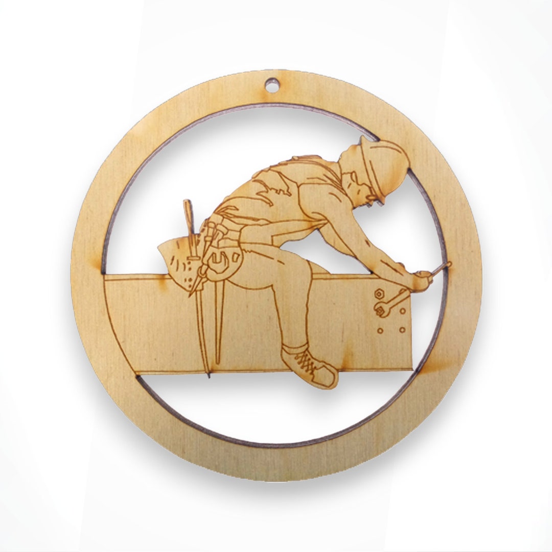 Personalized Steel Iron Worker Ornament, Iron Worker Ornaments, Iron ...