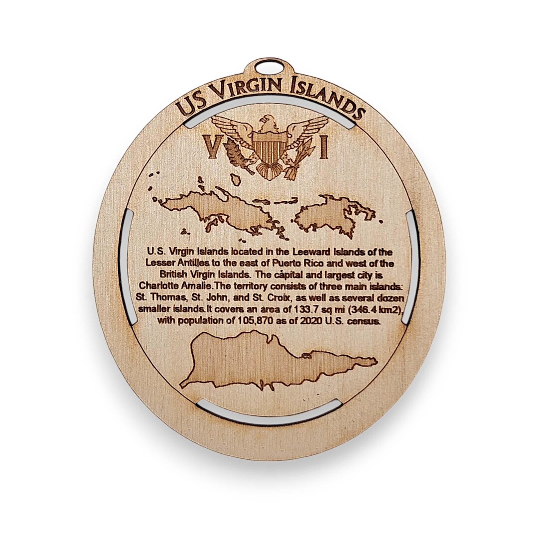 US Virgin Islands Ornament, Personalized USVI Christmas Decorations for ...