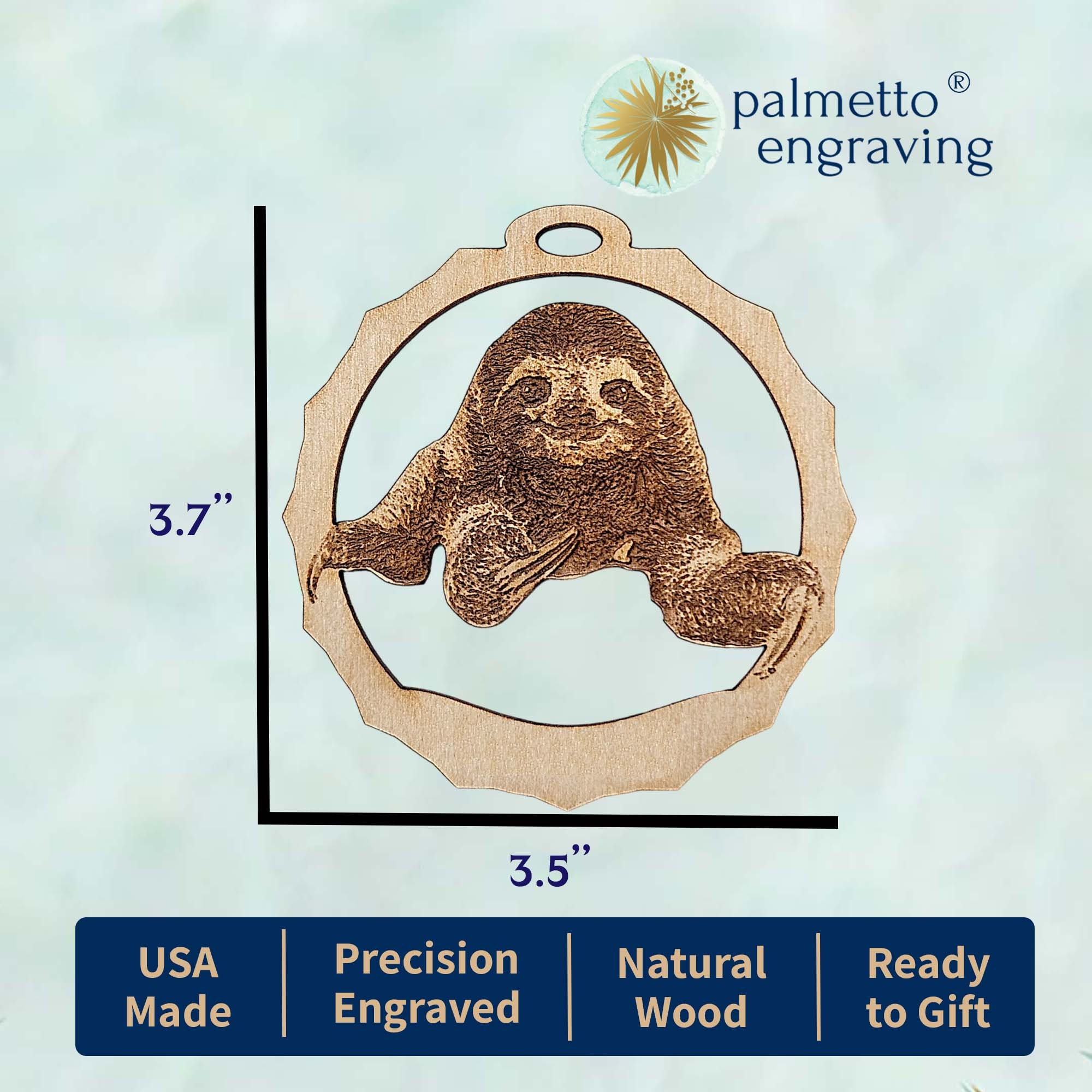 Personalized Sloth Christmas Ornament - Unique Sloth Ornament ...
