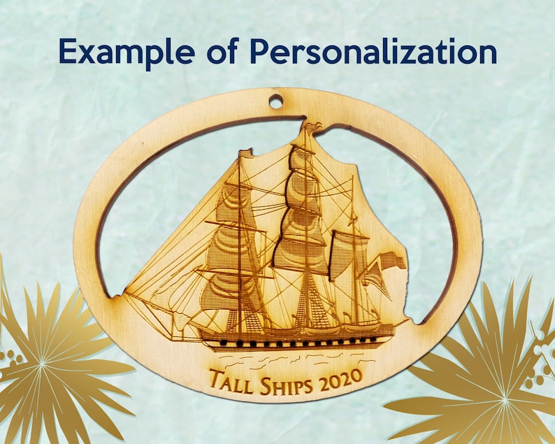 Personalized Tall Ship Ornament Nautical Decor Personalized - Etsy