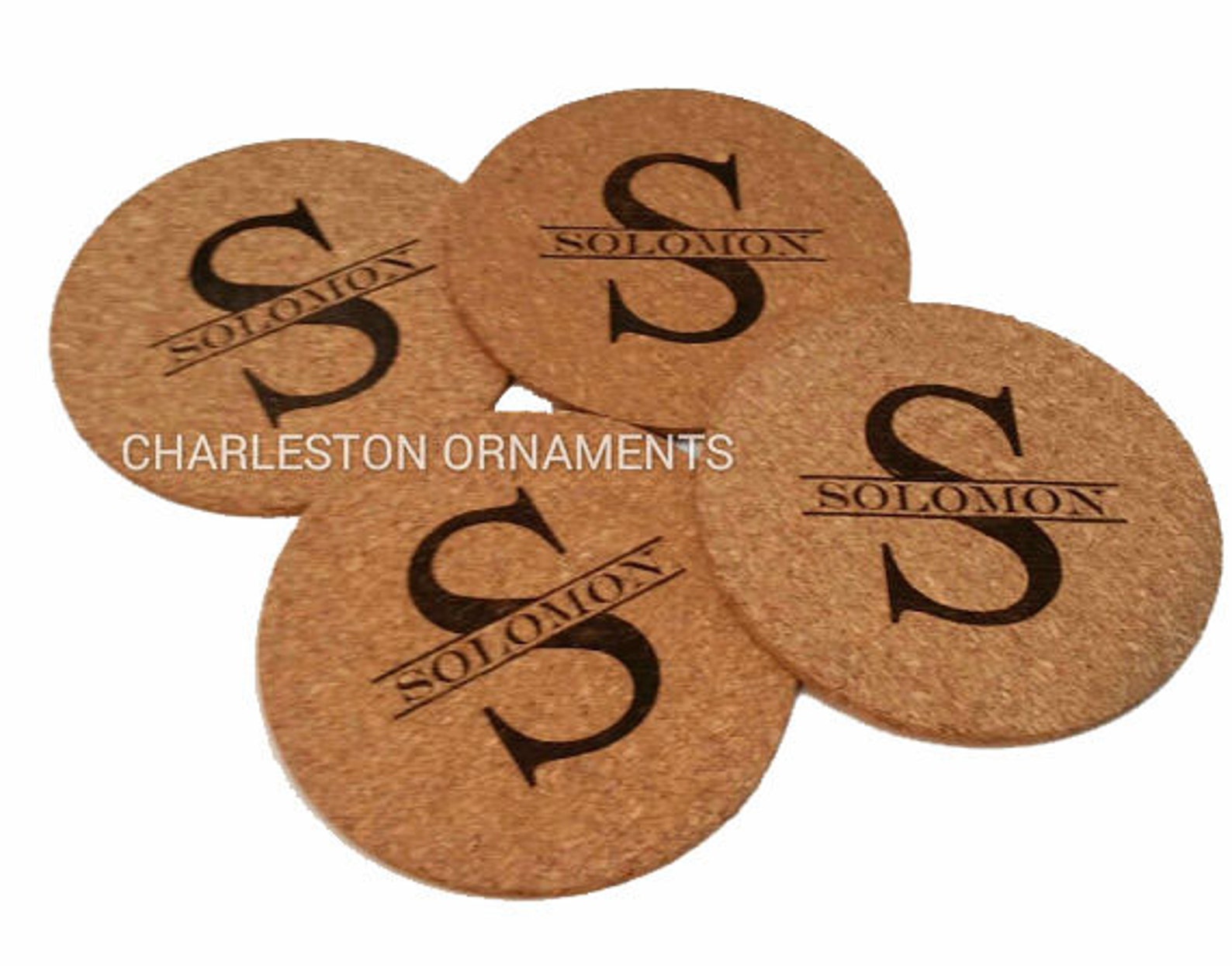 Logo Coasters Set of 4 Cork Coasters Custom Coasters | Etsy