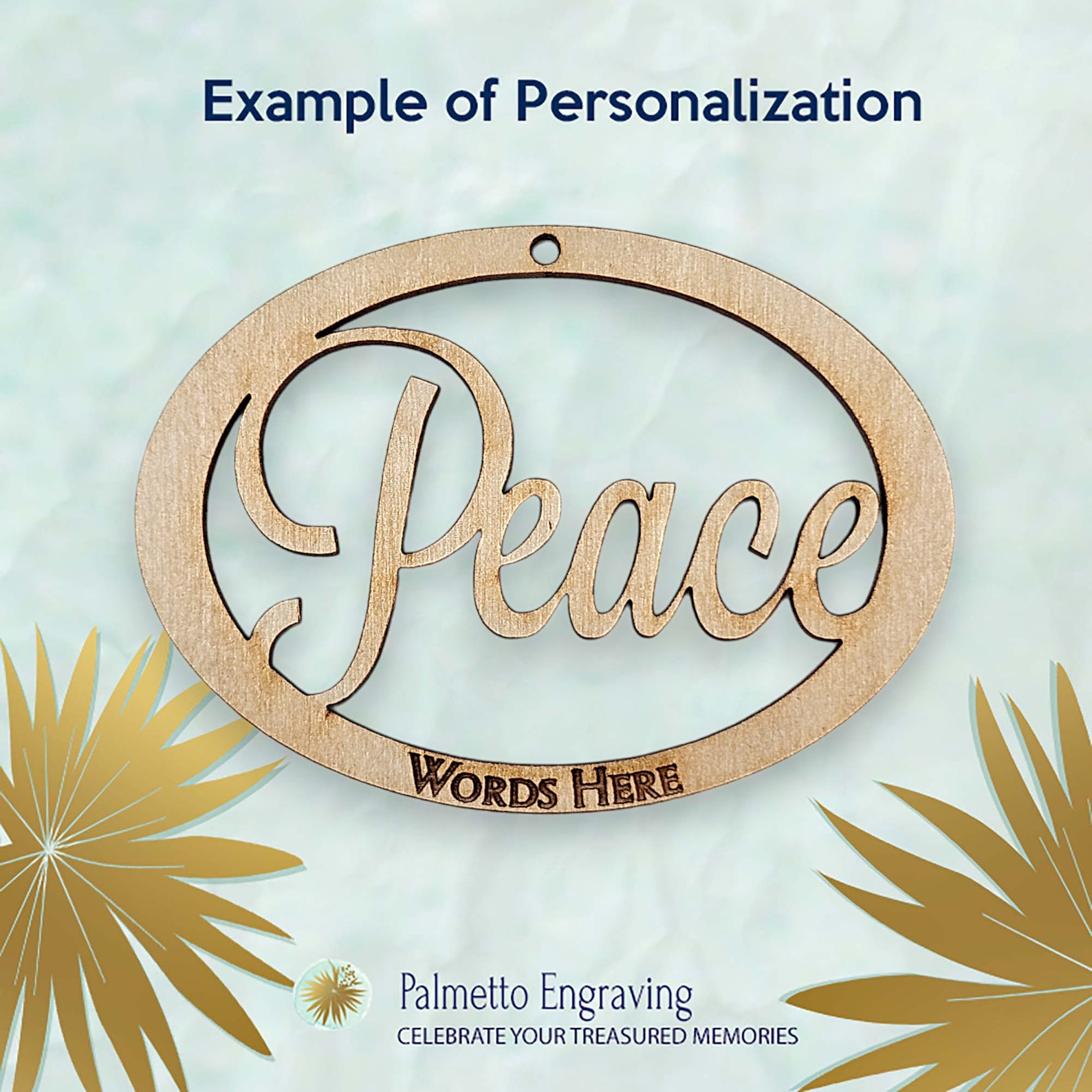 Personalized Peace Ornament - Peace Ornaments - Peace Decorations ...