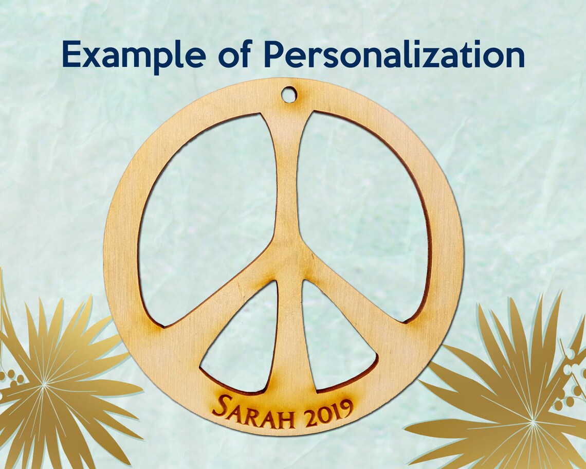 Personalized Peace Sign Ornament Peace Sign Gift Peace | Etsy