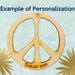 Personalized Peace Sign Ornament Peace Sign Gift Peace Sign Decor Peace ...