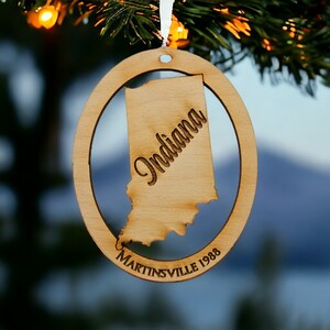 Personalized Indiana Ornament, State of Indiana Ornament, Indiana Gift ...