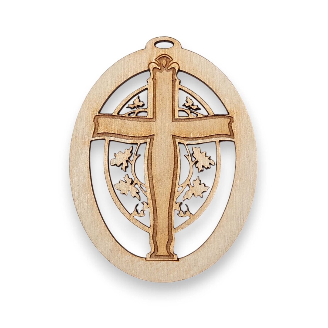 Rustic Cross Ornament, Personalized Christian Decorations, Religious ...
