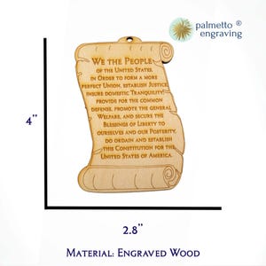 US Constitution Preamble Ornament - Washington DC Ornament - Americana ...