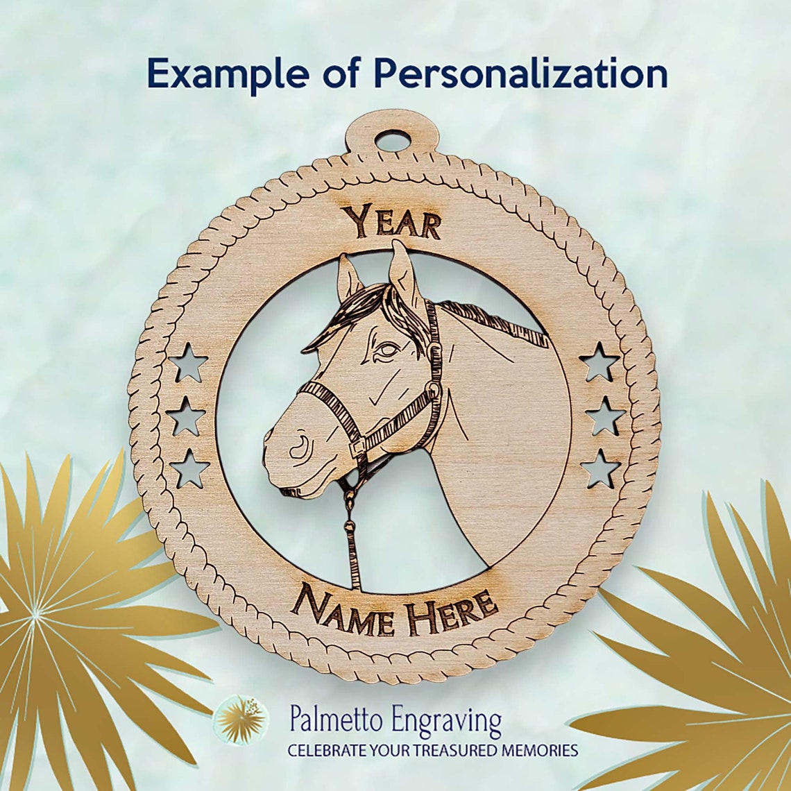 Personalized Horse Ornament With Names - Equestrian Ornament - Horse ...