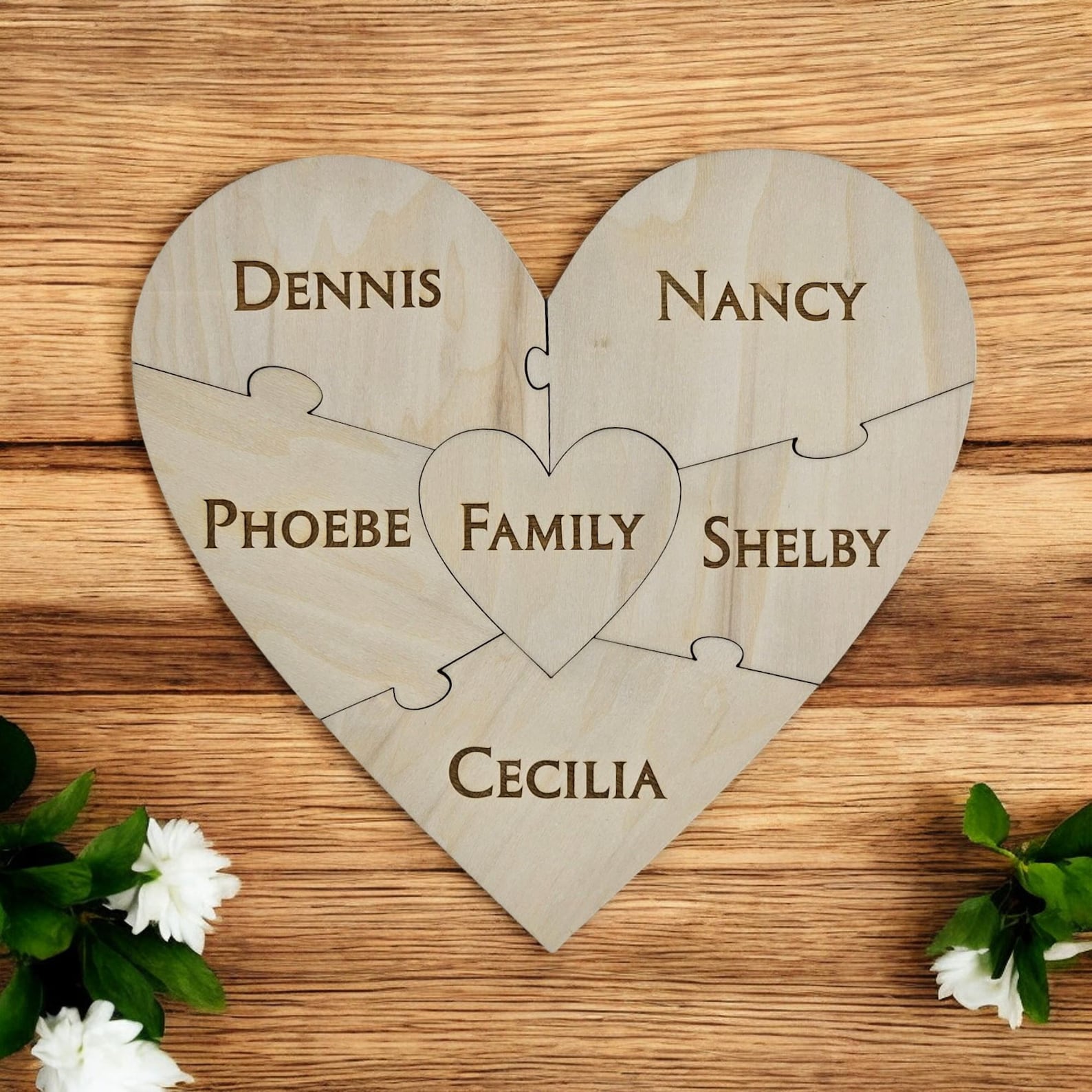 Custom Family Wooden Heart Puzzle - Family Unity Puzzle - Pregnancy ...