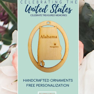 Personalized Alabama Ornament Alabama State Ornaments Alabama Ornaments ...