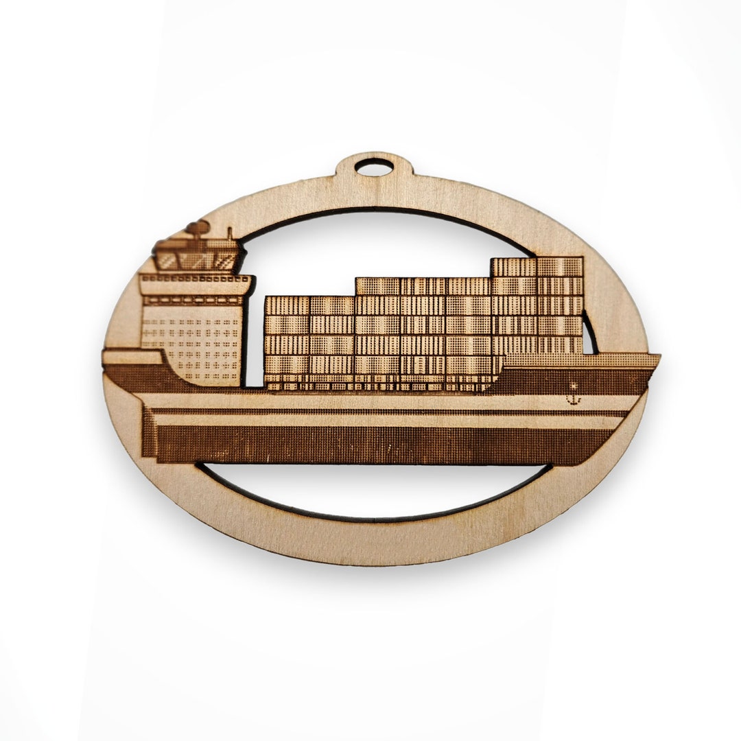 Personalized Cargo Ship Ornament | Gift for Stevedore | Unique Shipping ...
