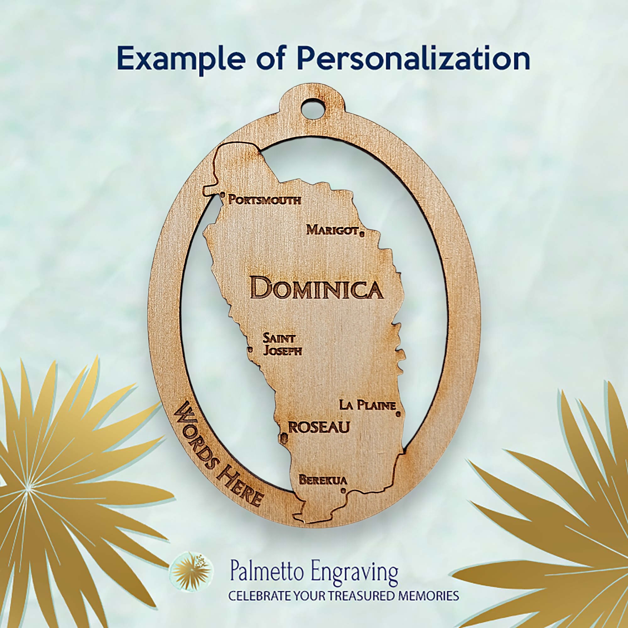 Dominica Ornament - Dominica Christmas Ornament - Dominica Ornaments ...