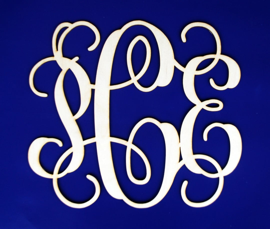 Wooden Monogram - Wooden Monogrammed Letters - Wall Monogram - Wreath ...