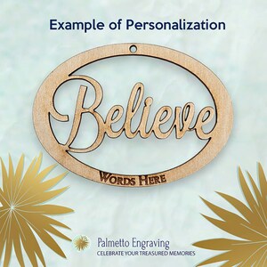 Personalized Believe Ornament - Believe Ornaments - Believe Decorations ...