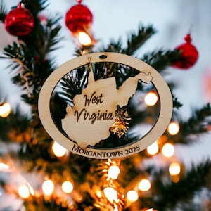 Personalized West Virginia Ornament - West Virginia State Ornament ...