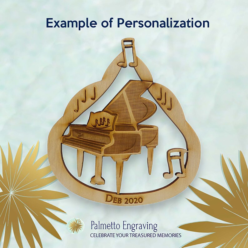Personalized Piano Ornament, Piano Christmas Ornaments, Piano Gifts for ...