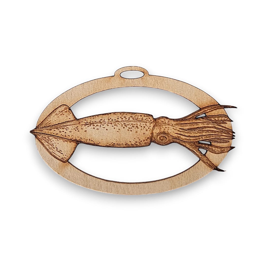 Personalized Squid Ornament, Ocean Animal Christmas Ornaments, Marine ...