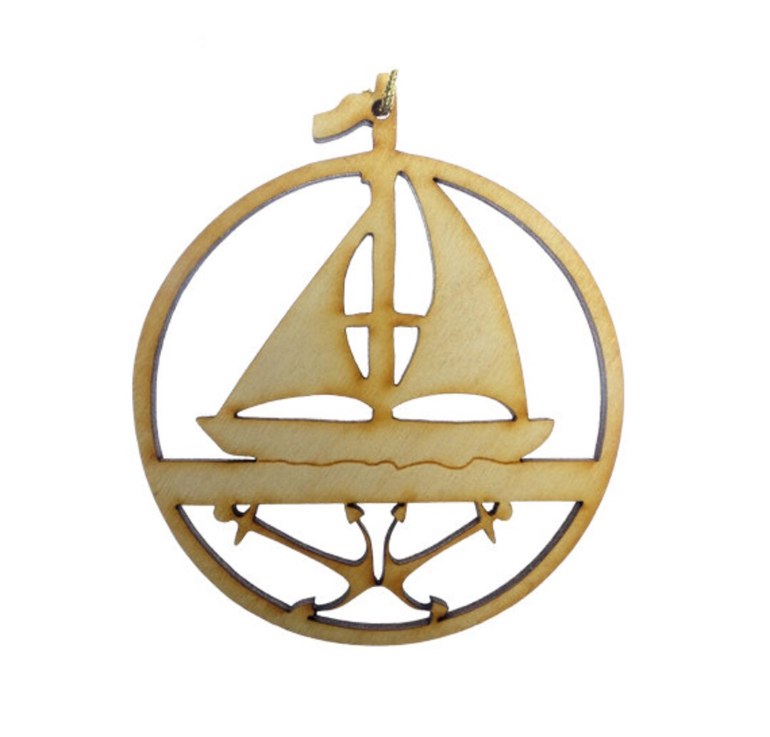 Personalized Sailboat Christmas Tree Ornament Wooden Sailboat - Etsy