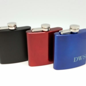 Custom Flask for Men - Red, Blue or Black - Personalized Flask for ...