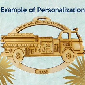 Personalized Fire Truck Ornament Unique Firefighter Gifts Thank You ...
