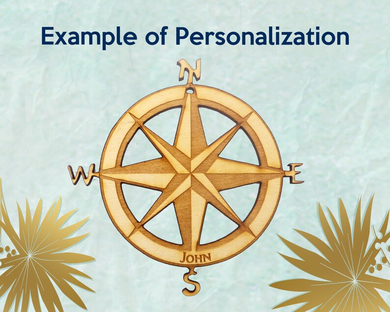 Personalized Compass Ornament Compass Ornaments Nautical | Etsy