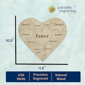 Custom Family Wooden Heart Puzzle - Family Unity Puzzle - Pregnancy ...