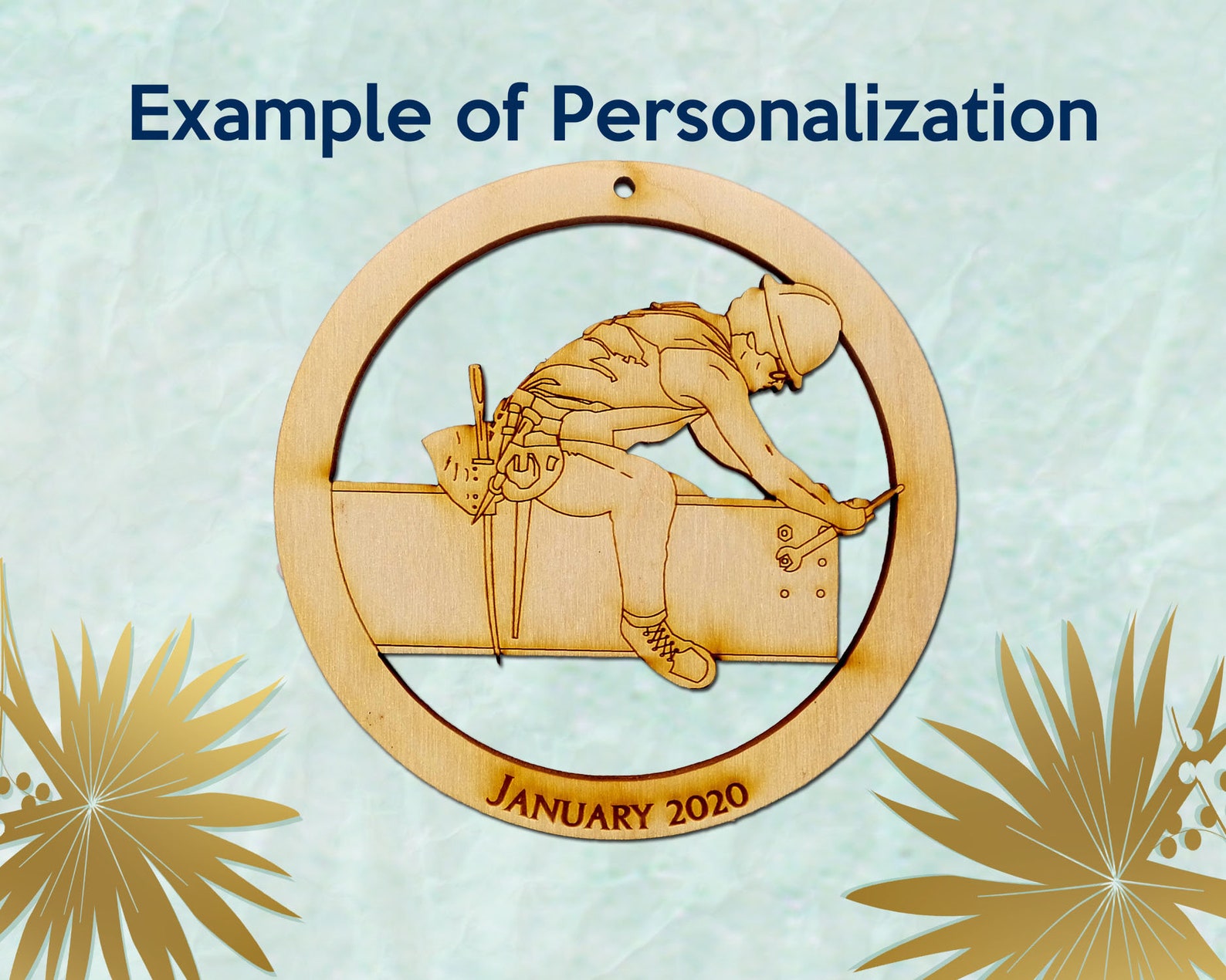 Personalized Steel Iron Worker Ornament Iron Worker | Etsy