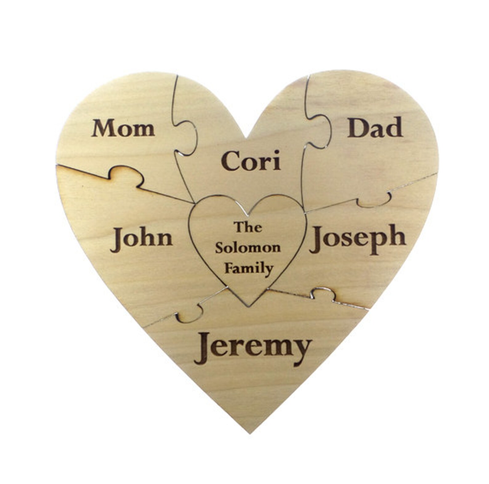 Custom Family Wooden Heart Puzzle Family Unity Puzzle - Etsy