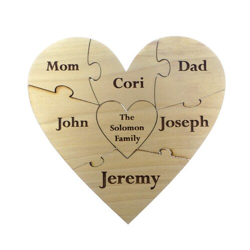 Custom Family Wooden Heart Puzzle Family Unity Puzzle - Etsy