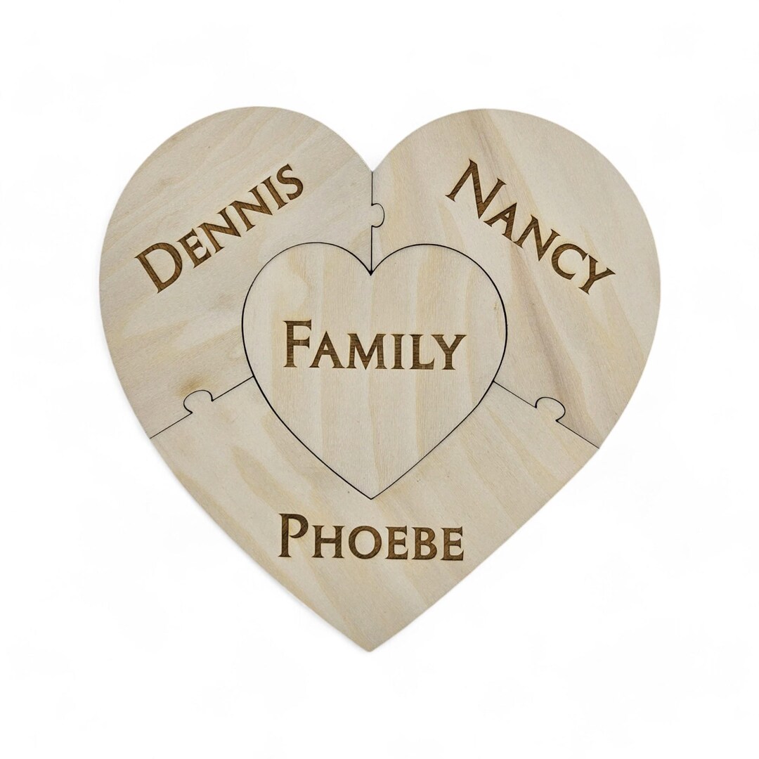 Custom Family Wooden Heart Puzzle - Family Unity Puzzle - Pregnancy ...
