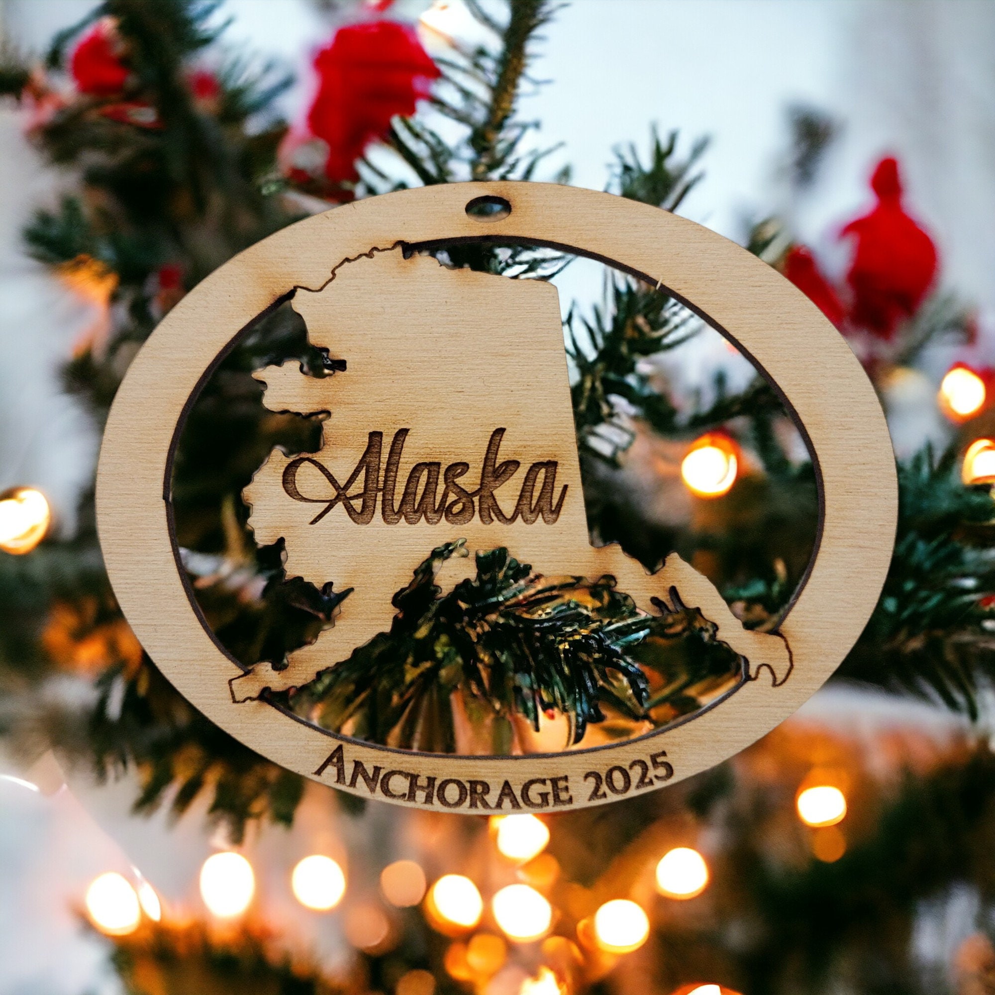 Personalized Alaska Ornament for Christmas Tree, Last Frontier ...