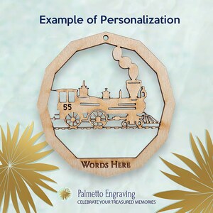 Personalized Train Ornaments, Train Gifts for Men, Train Gifts for Dad ...