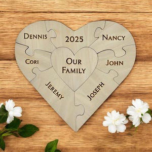 Custom Family Wooden Heart Puzzle - Family Unity Puzzle - Pregnancy ...