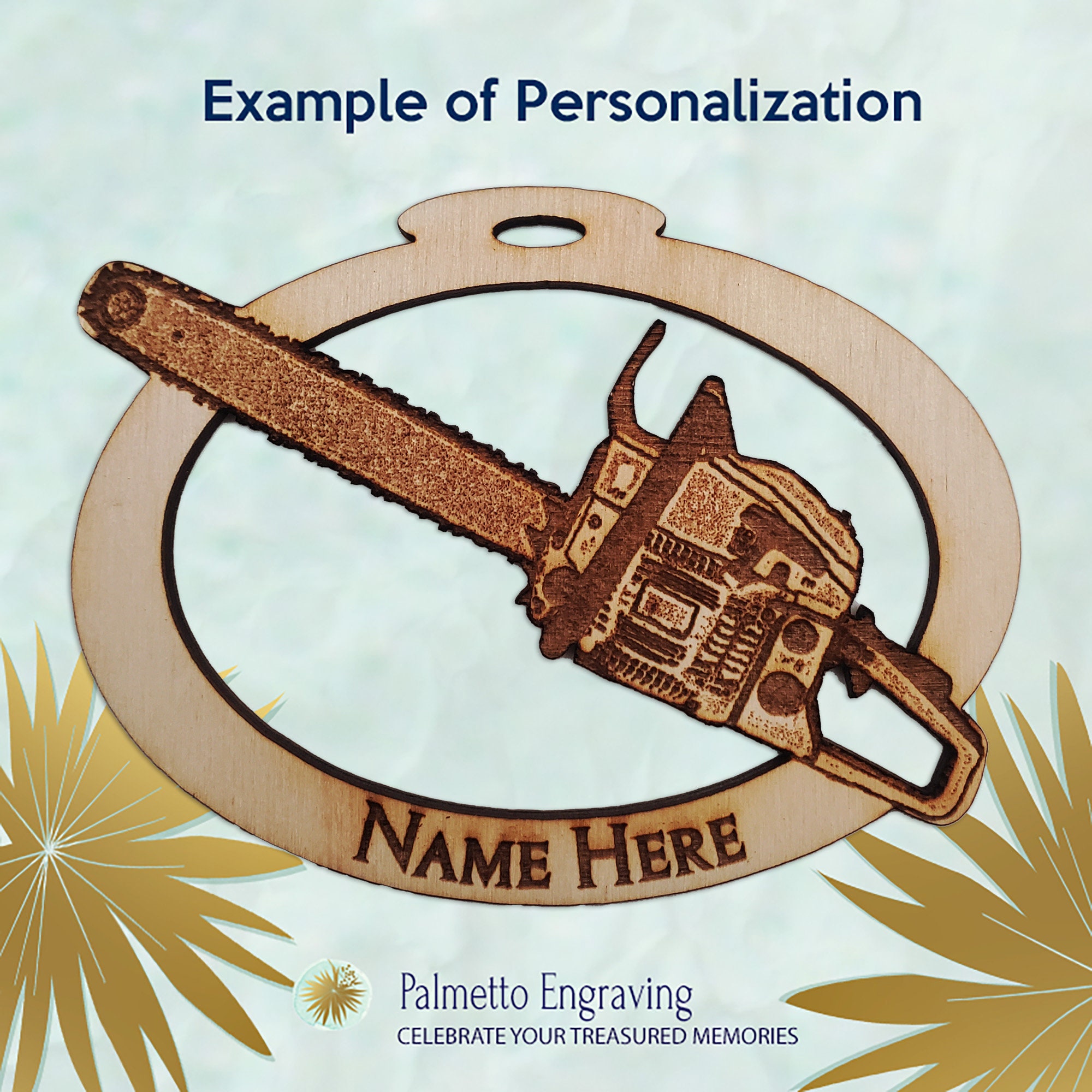Personalized Chainsaw Ornament - Gift for Logger - Logging Ornament ...