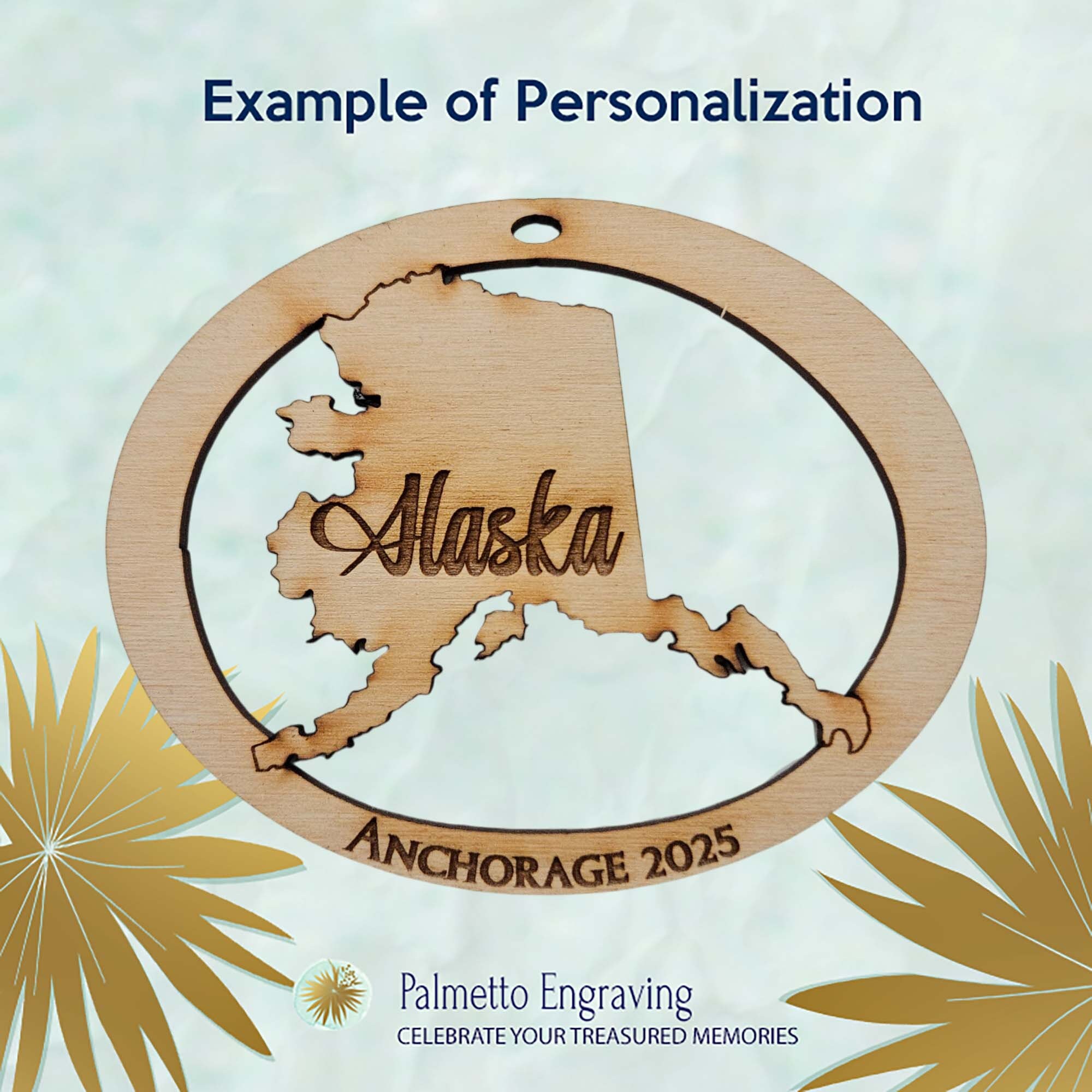 Personalized Alaska Ornament for Christmas Tree, Last Frontier ...