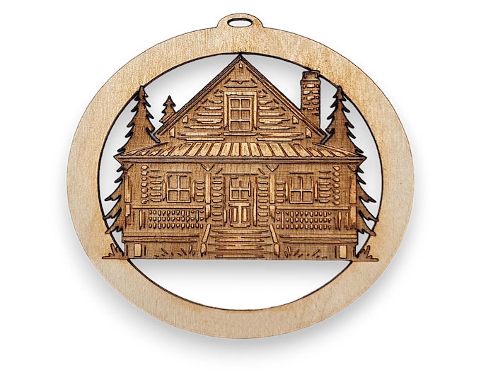 Cabin A-frame Engraved Ornament Cabin Time Mountains Holiday Ornament ...