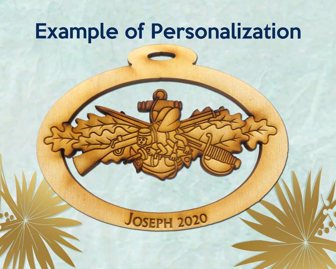 Personalized Seabee Warfare Ornament Navy Seabee Ornament - Etsy