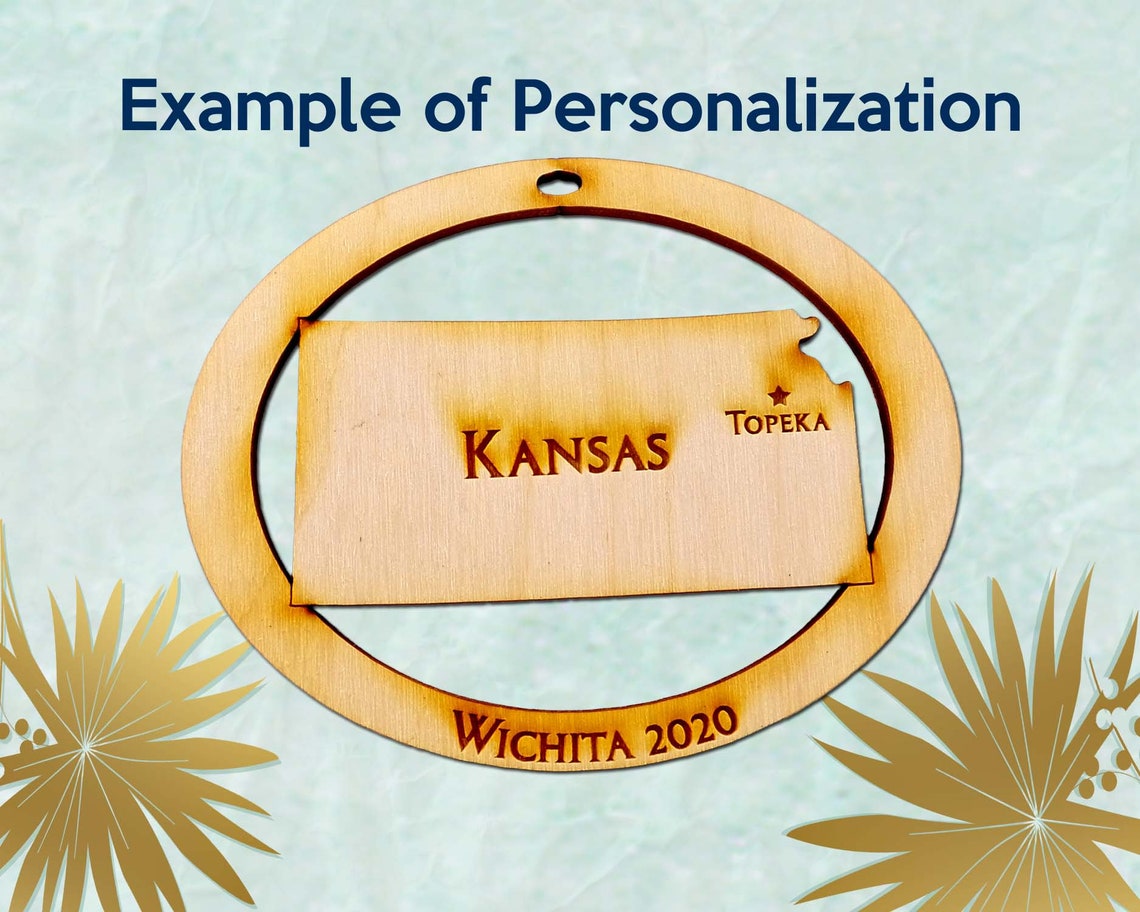 Personalized Kansas Ornament Kansas State Ornament Kansas | Etsy