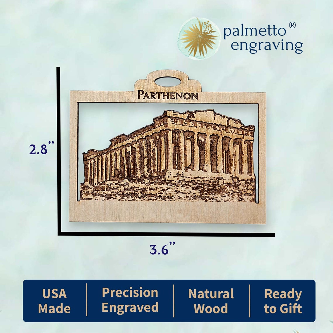 Personalized Parthenon Ornament - Greece Christmas Ornament - Greece ...