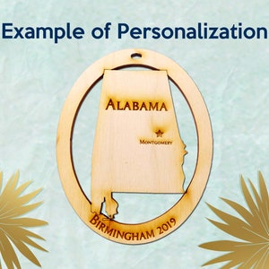 Personalized Alabama Ornament Alabama State Ornaments Alabama Ornaments ...