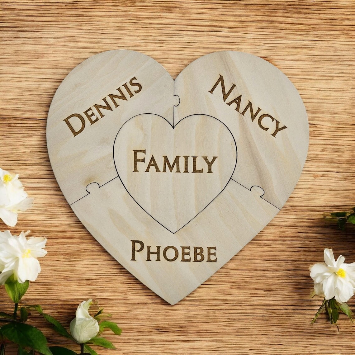 Custom Family Wooden Heart Puzzle - Family Unity Puzzle - Pregnancy ...